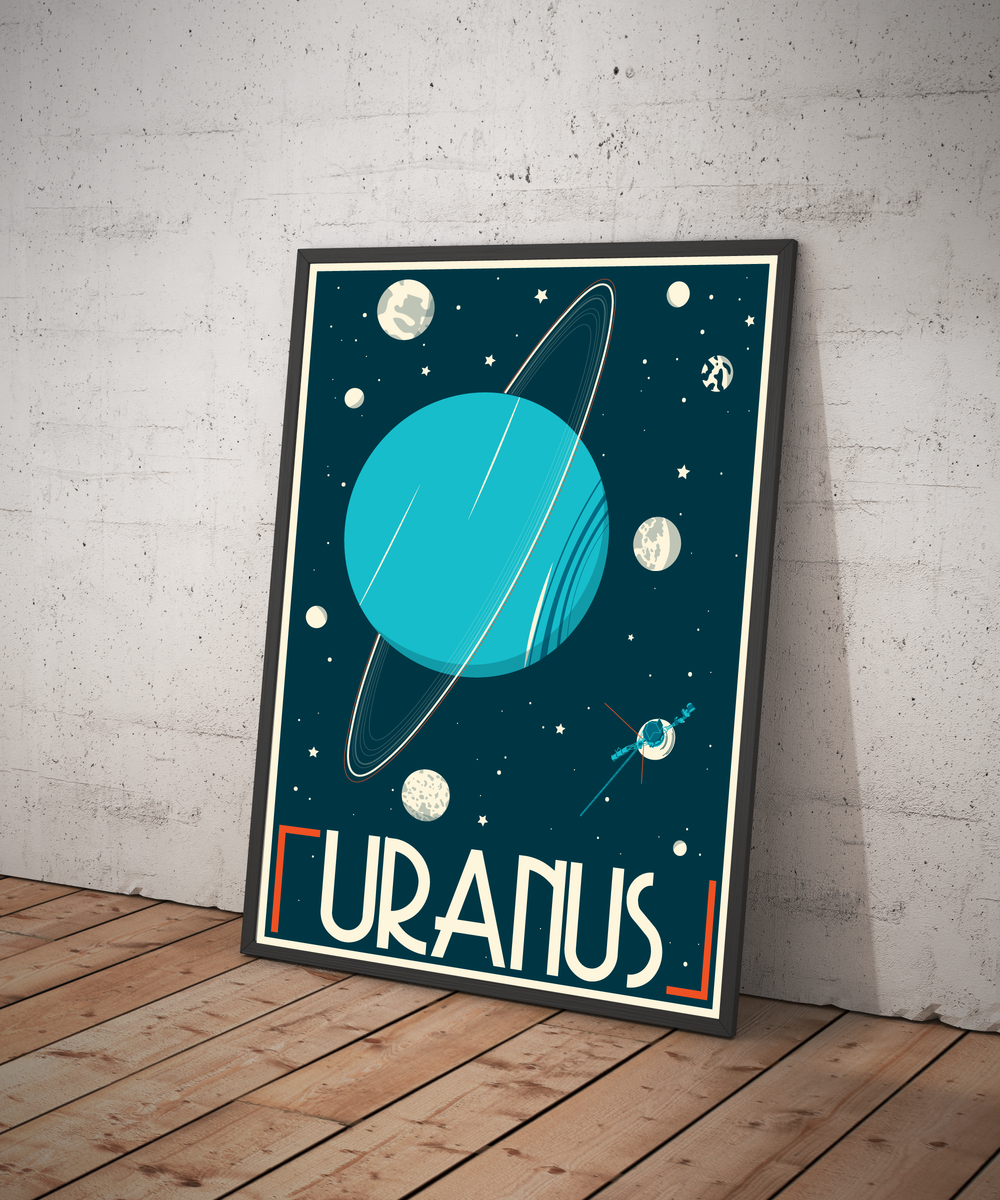 Uranus Retro styled space travel posters – Pen and Ink Studios