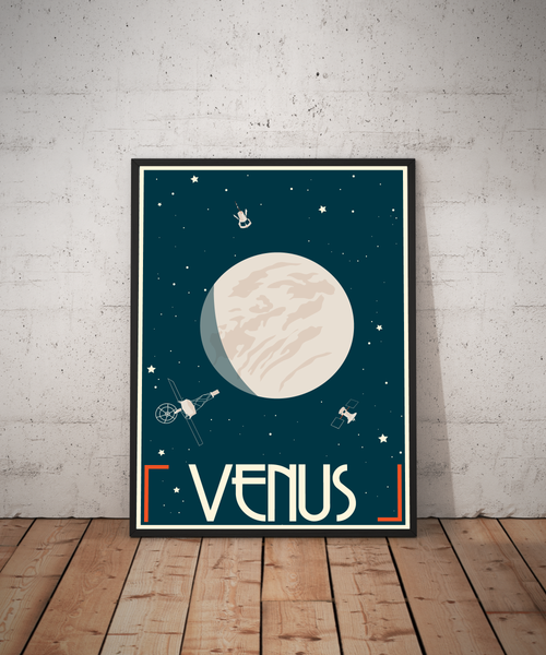 Venus Retro styled space travel posters – Pen and Ink Studios
