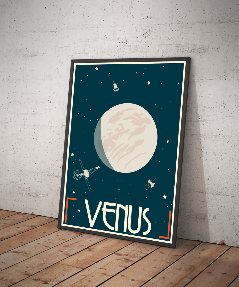 Venus Retro styled space travel posters – Pen and Ink Studios