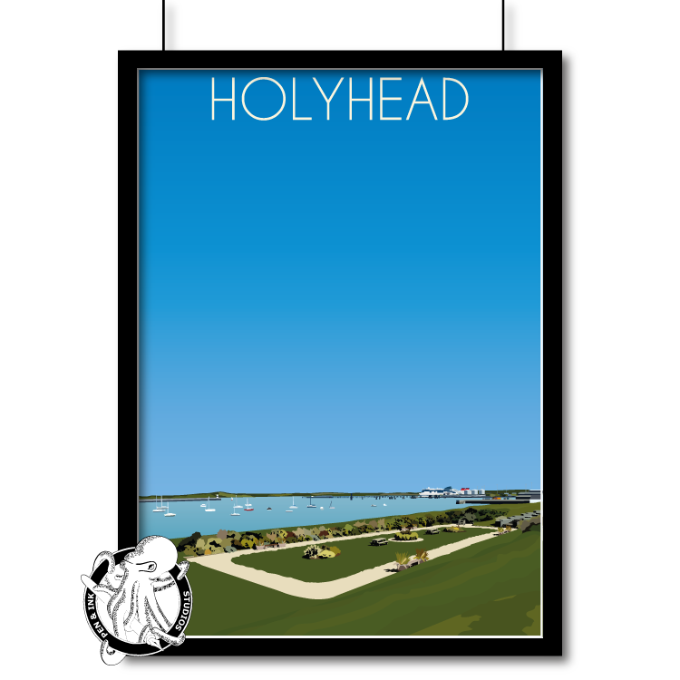 Holyhead Vintage Travel Poster Portrait Print – Pen and Ink Studios